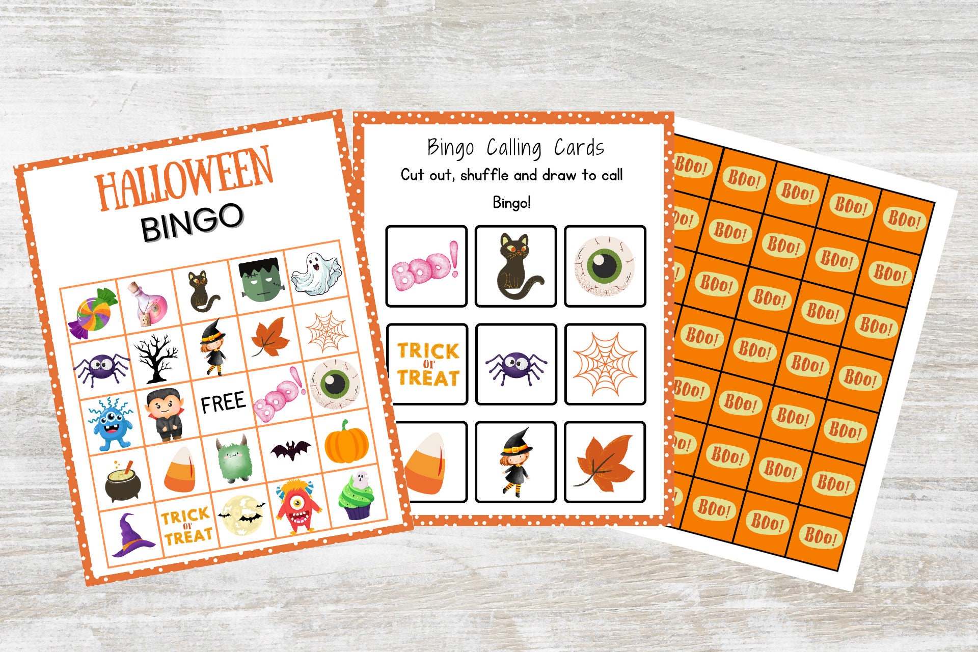 Halloween Bingo Cards for Kids, Halloween Bingo Cards 1000, 20 ...