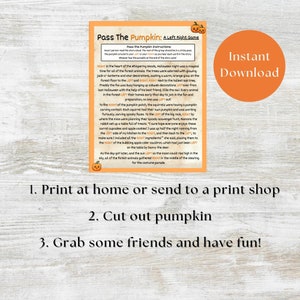 Pass the Pumpkin Halloween Game: Left Right Story (printable PDF) - Etsy