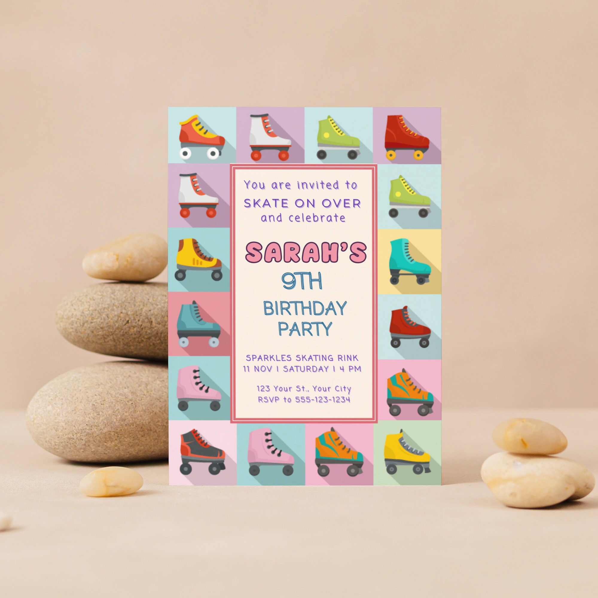 Skate Party Invitation Template Birthday Invitation Template - Etsy
