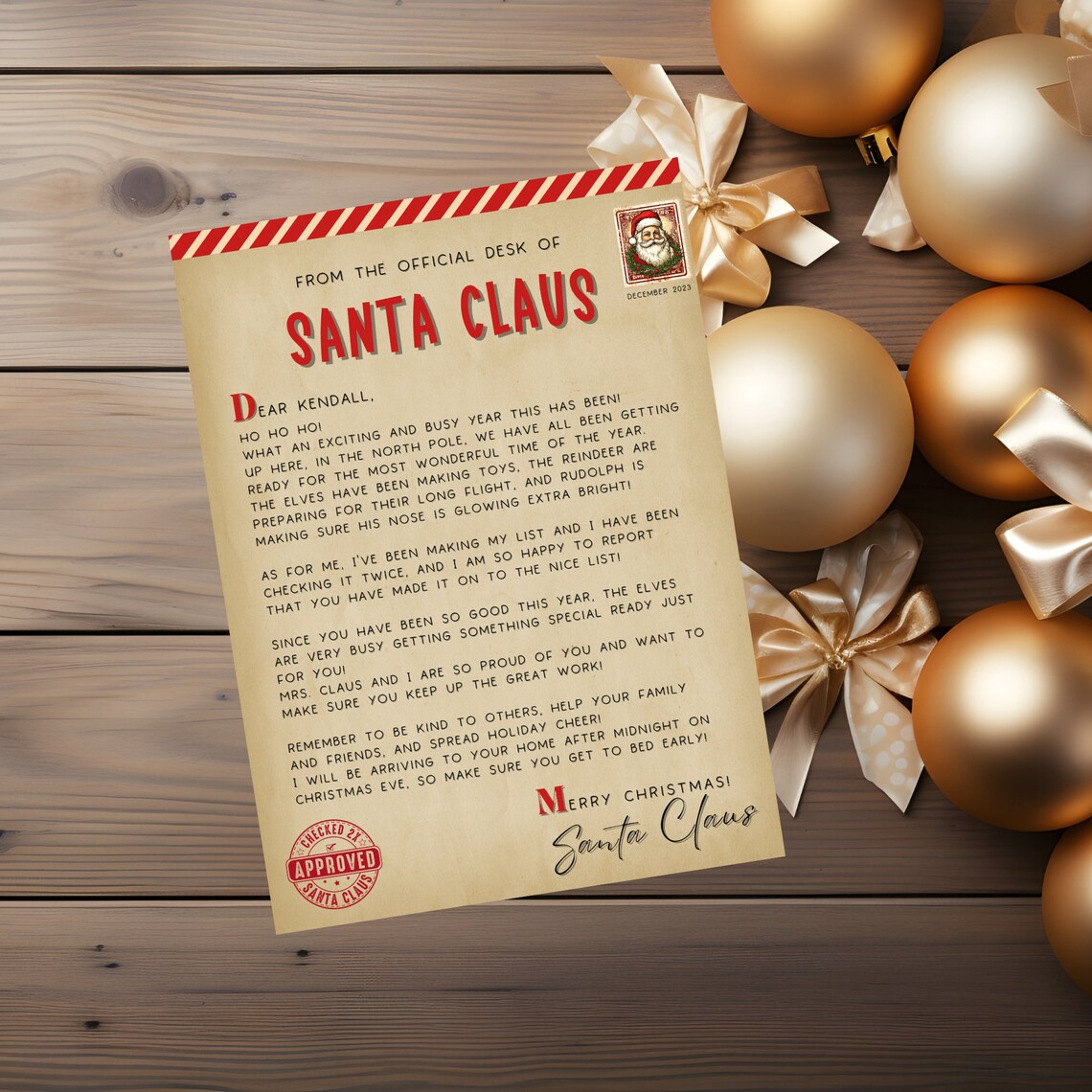 Santa Nice List Certificate Canva Printable Letter From - Etsy
