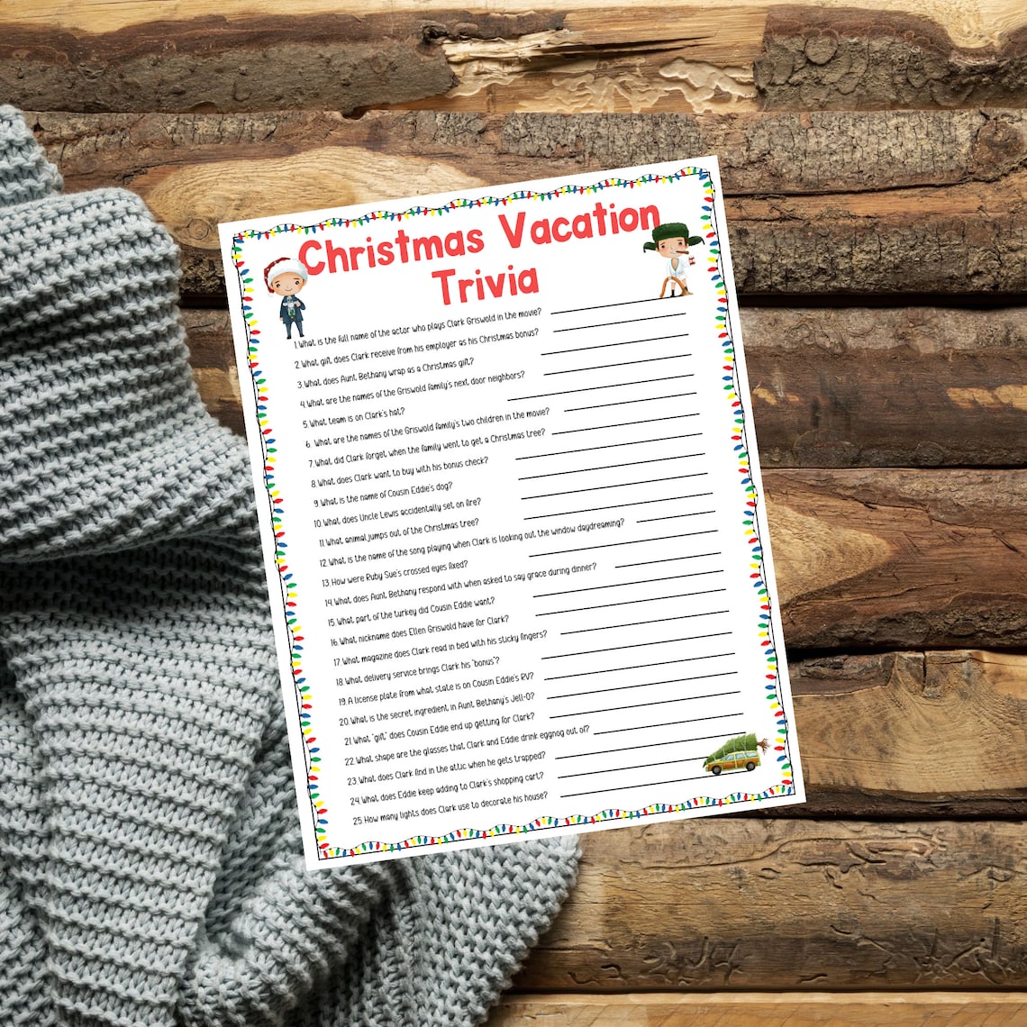 Christmas Vacation Trivia, Holiday Trivia Games Printable, Christmas ...