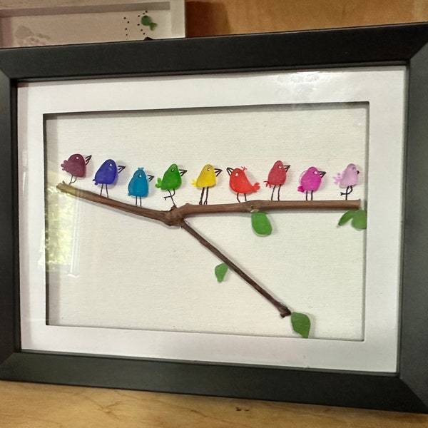 Sea Glass Rainbow Birds - Etsy