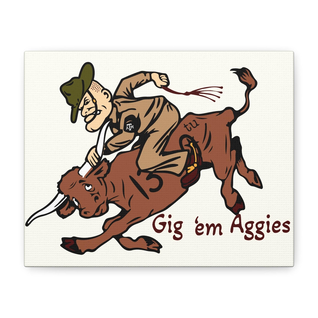 Ol' Sarge Rides Bevo, BTHO Tu, Aggies Matte Canvas, Stretched, 1.25" - Etsy