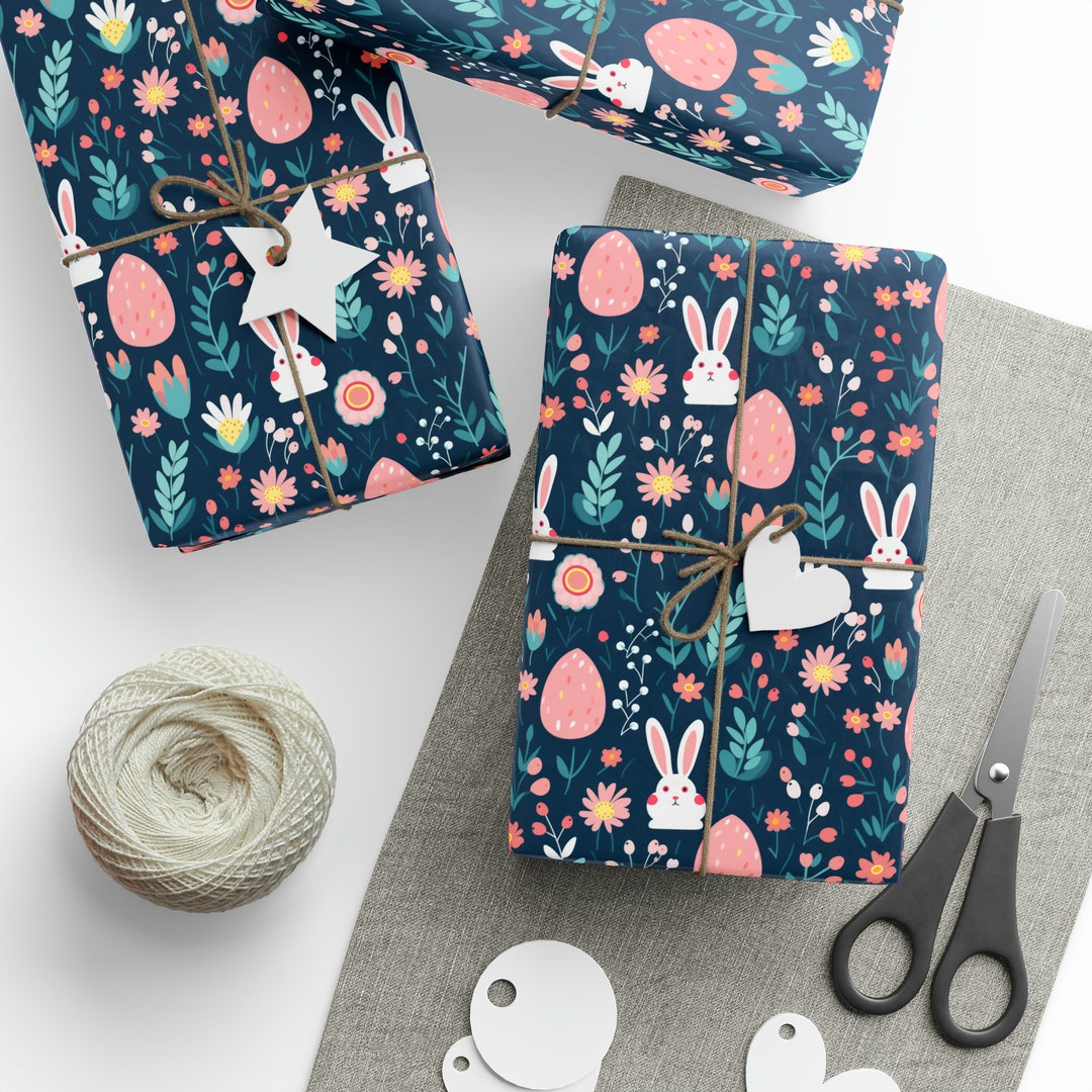 Easter Bunnies and Eggs Wrapping Paper Roll for Easter Day Gift ...