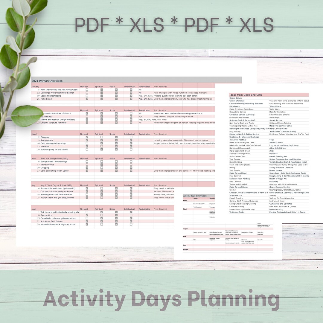 LDS Primary Activities Planning and Tracking Using Goals | Primary ...