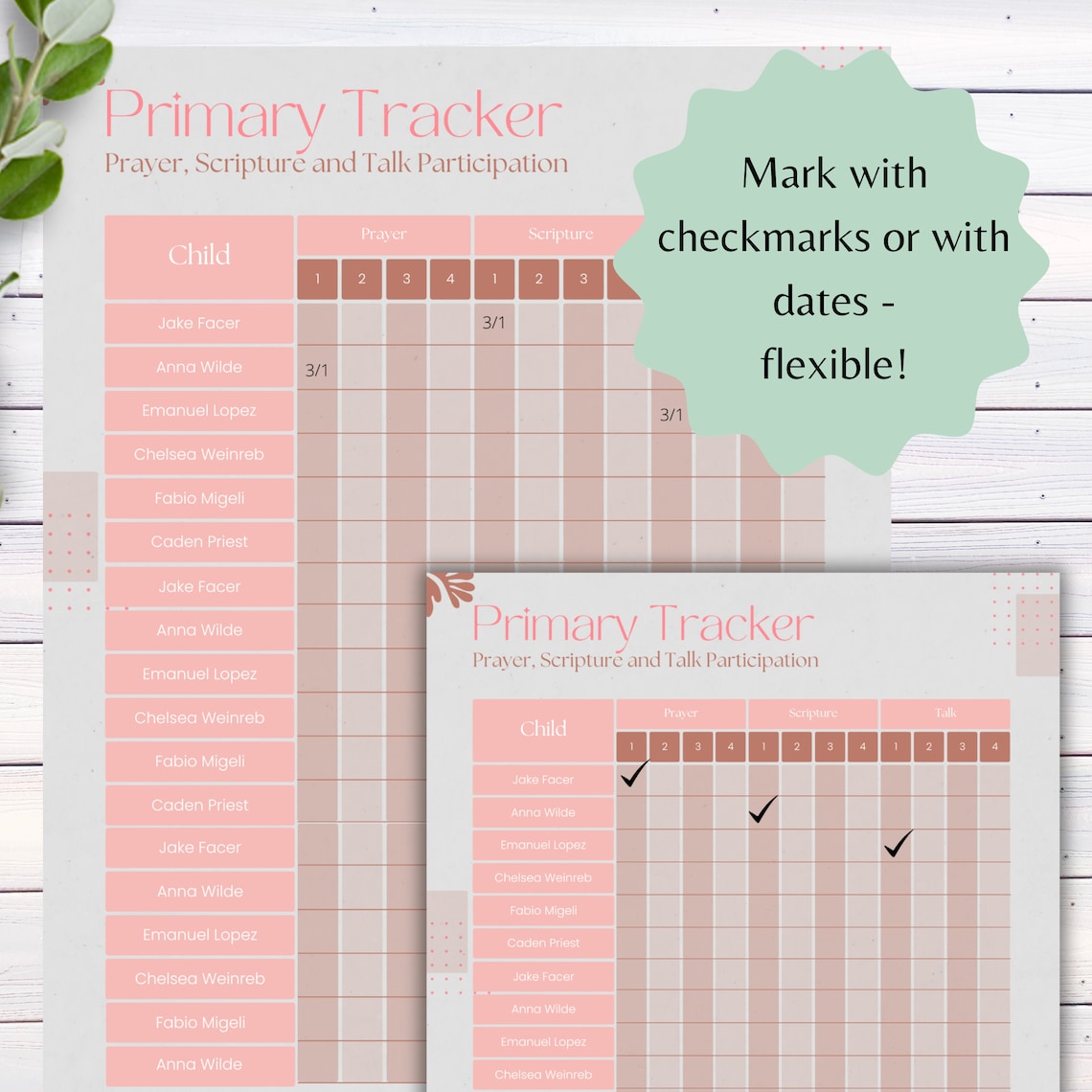 LDS Primary Prayer Talk Scripture Tracker | Stay Organized for Opening ...