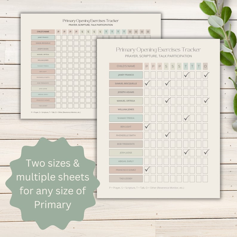 LDS Primary Prayer Talk Scripture Tracker | Great for Tracking Opening ...