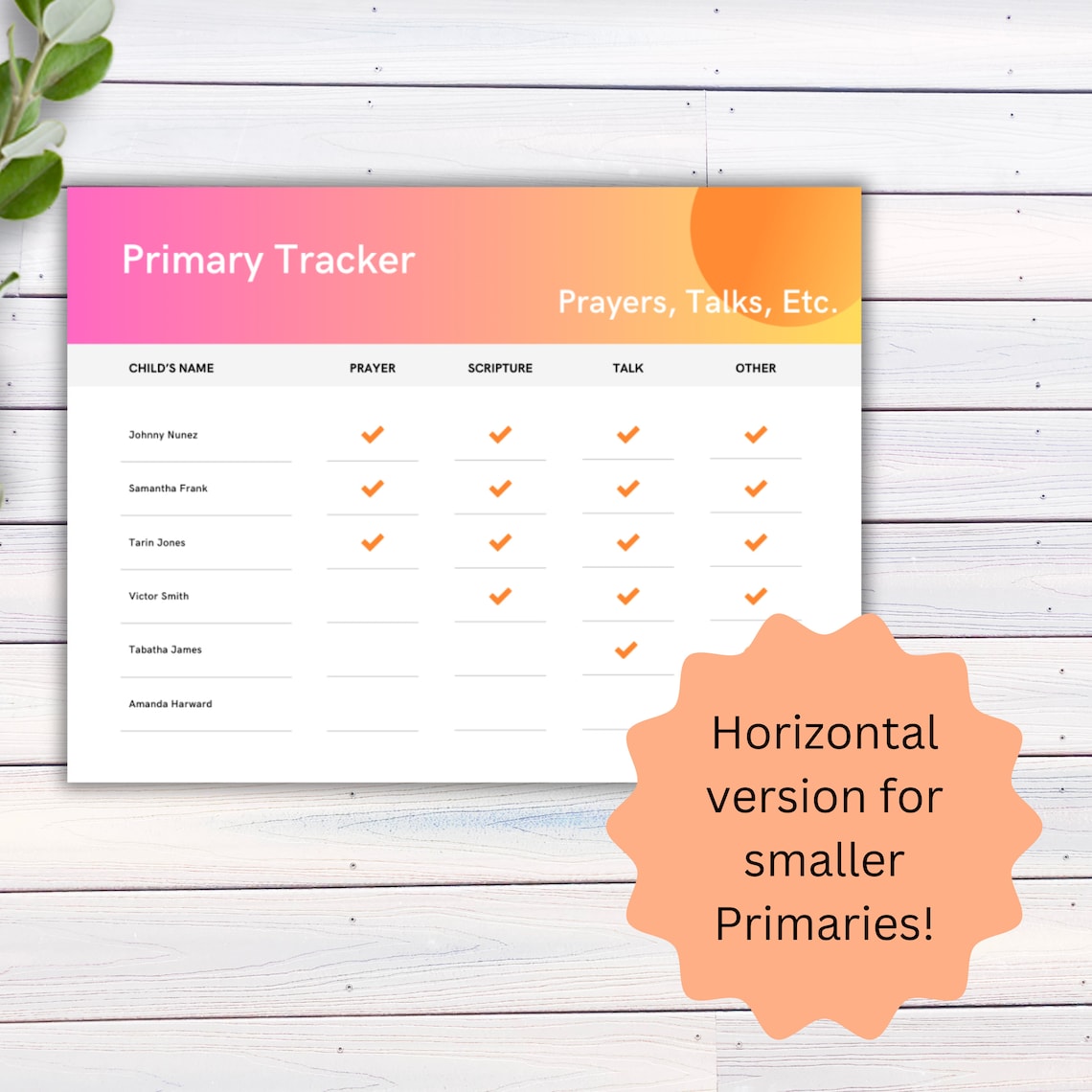 LDS Primary Prayer Talk Scripture Tracker | Stay Organized for Opening ...