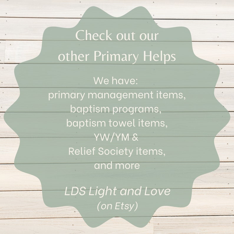 LDS Primary Prayer Talk Scripture Tracker | Great for Tracking Opening ...