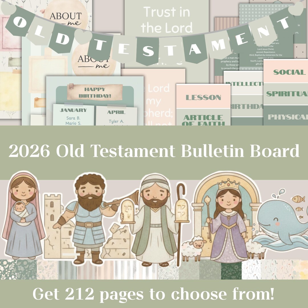 2026 Old Testament Bulletin Board Pack - Etsy