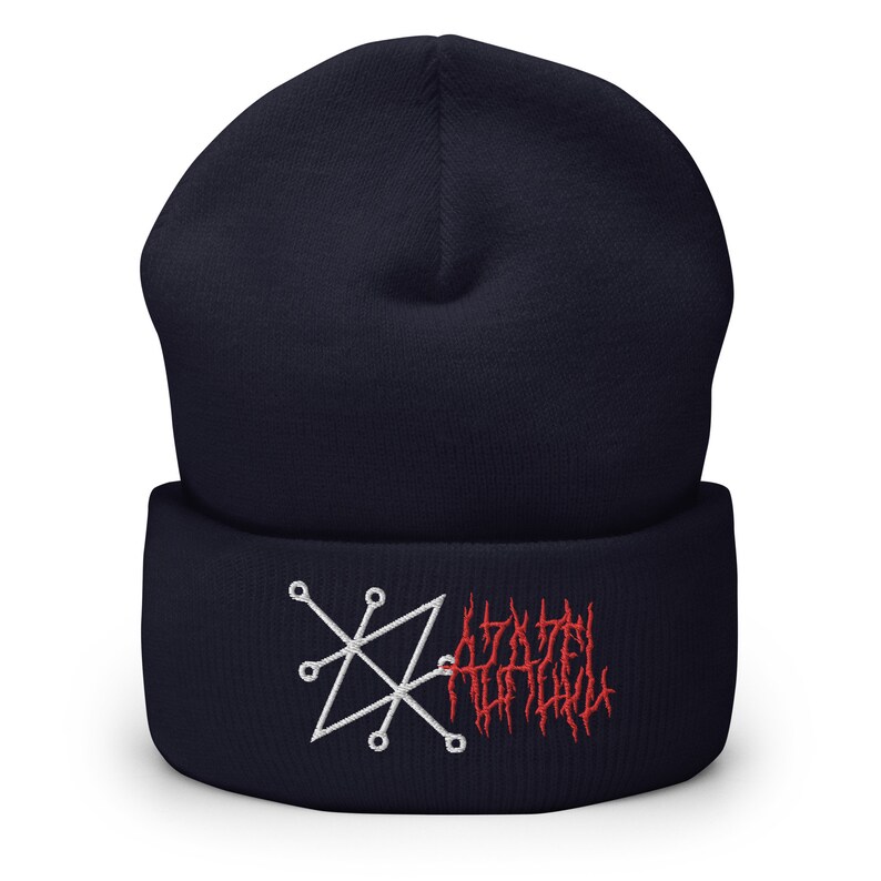 Sigil of Azazel Demon Occult Symbol Embroidered Cuffed Beanie Cap - Etsy