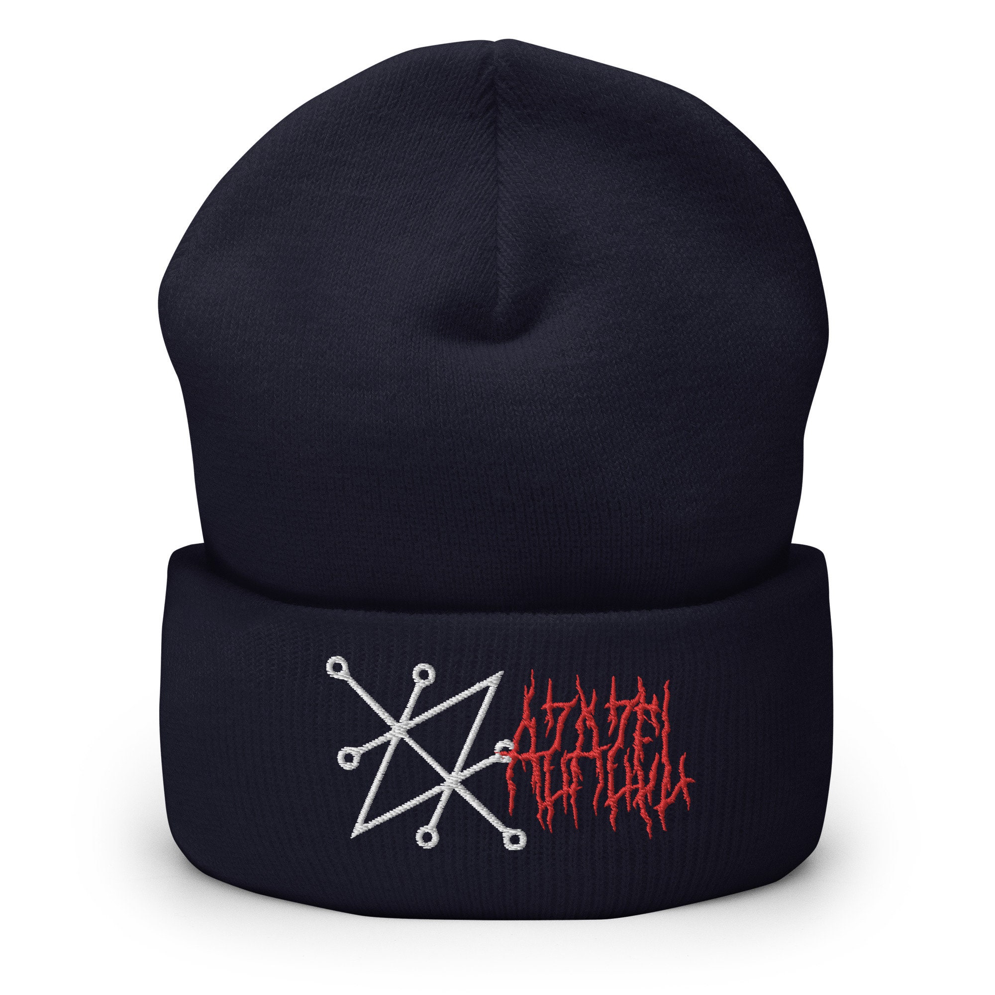 Sigil of Azazel Demon Occult Symbol Embroidered Cuffed Beanie Cap - Etsy