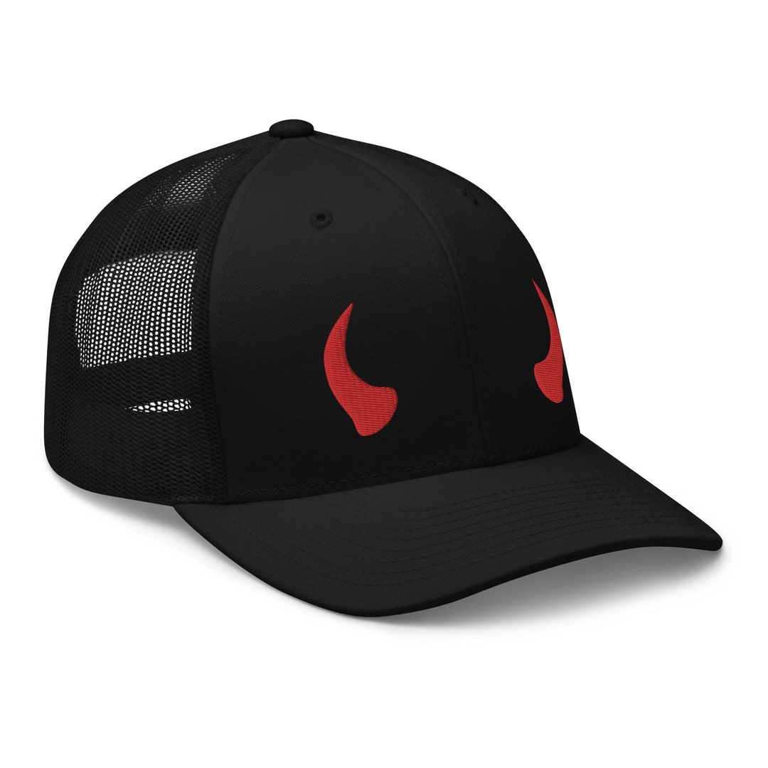 Red Devil Horns Sign of Satan Embroidered Trucker Cap Snapback - Etsy