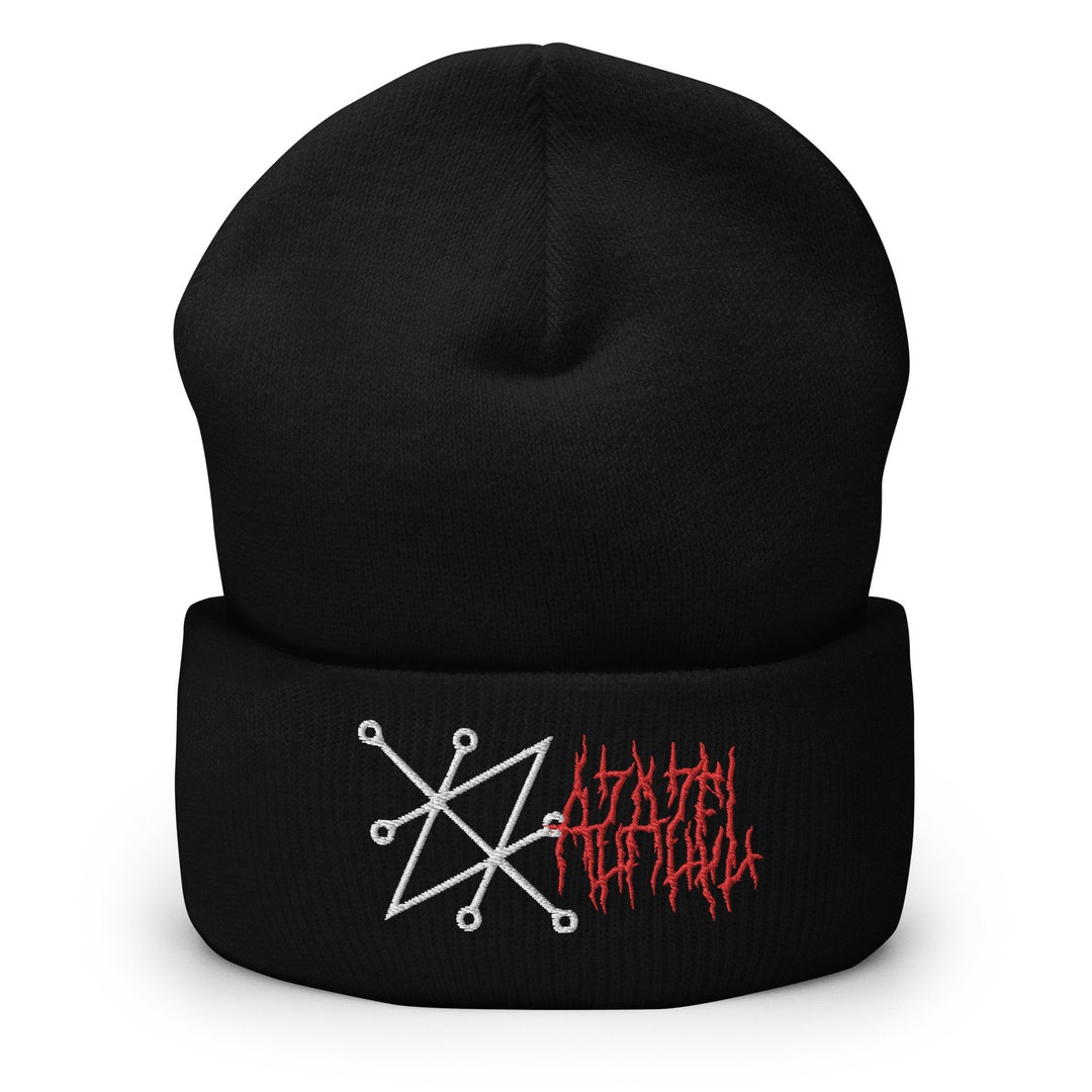 Sigil of Azazel Demon Occult Symbol Embroidered Cuffed Beanie Cap - Etsy