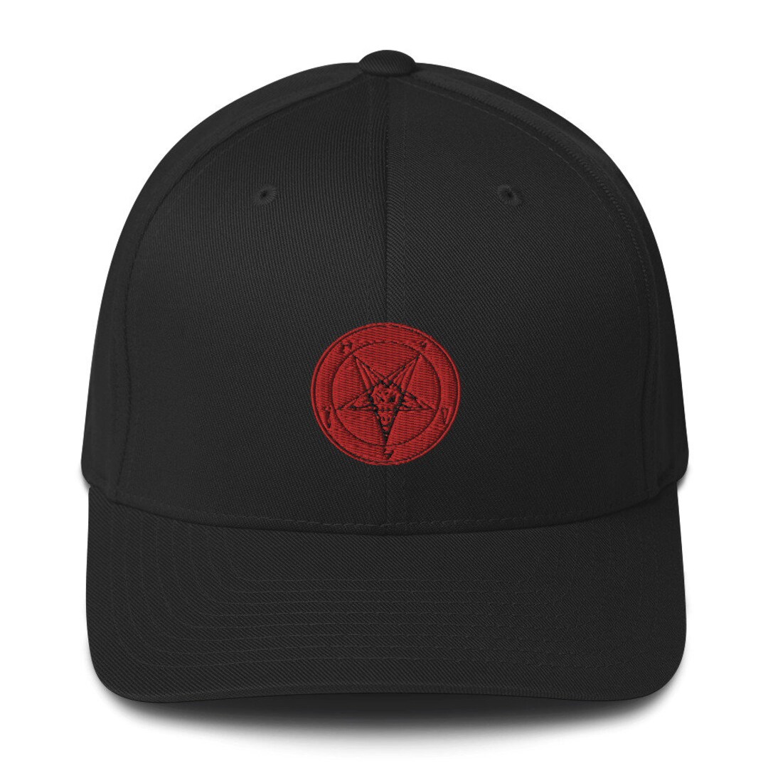 Red Satanic Sigil of Baphomet Embroidered Structured Twill Cap - Etsy