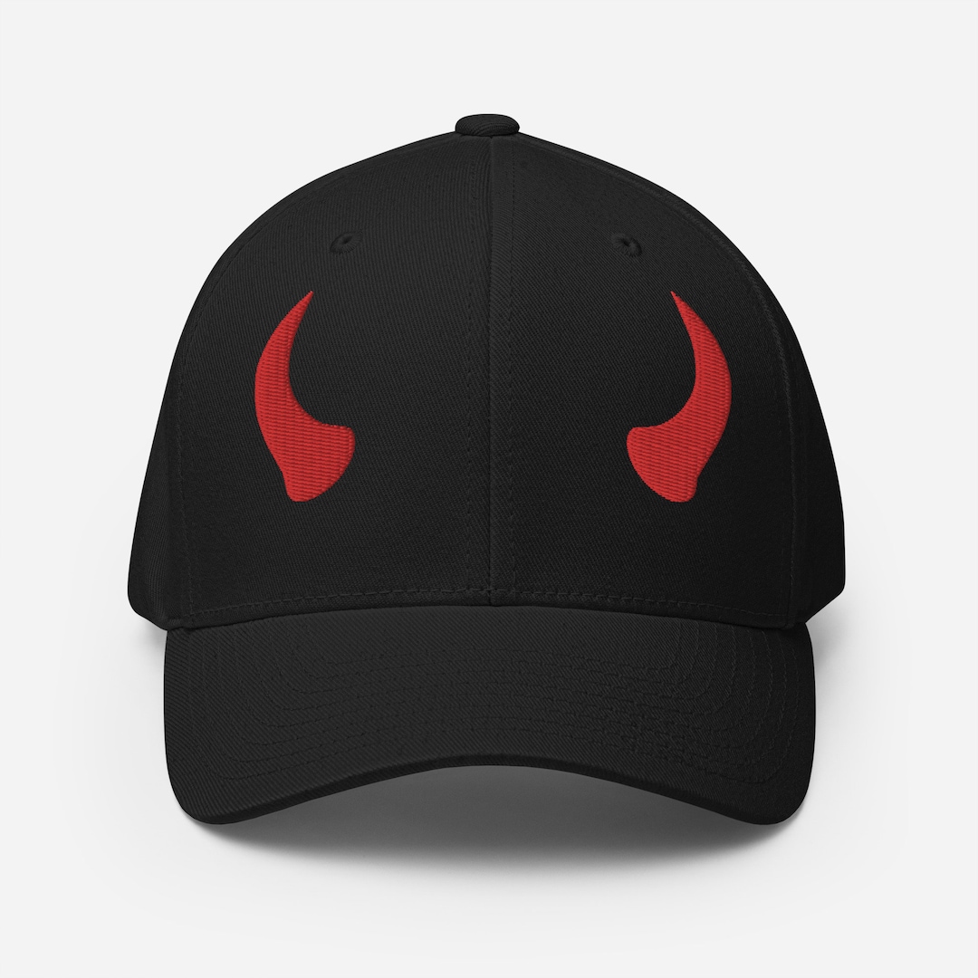 Red Devil Horns Sign of Satan Structured Baseball Cap - Etsy