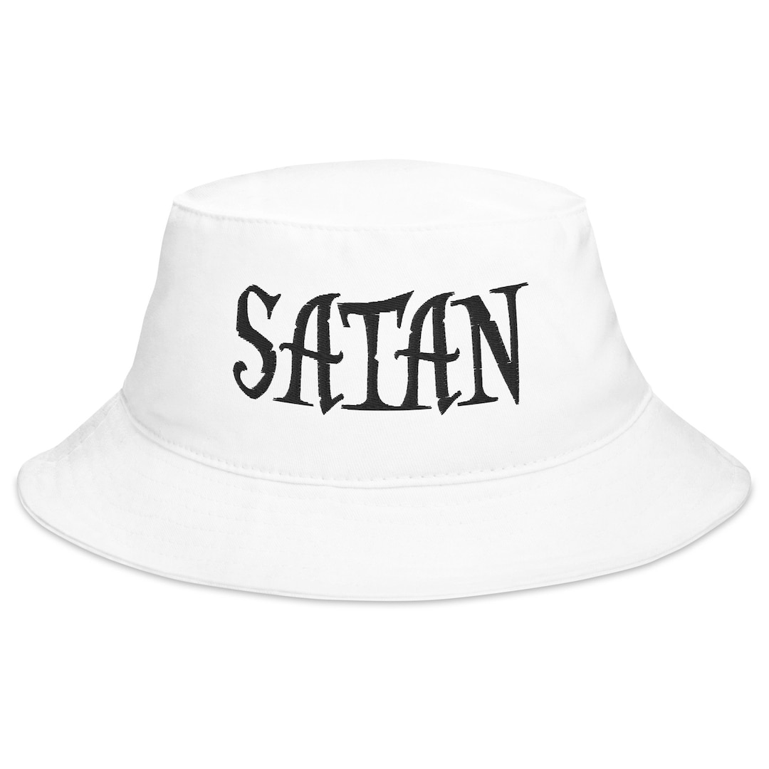 Black Satan Pure Evil Occult Embroidered Bucket Hat - Etsy