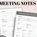 Meeting Minutes Template, EDITABLE Meeting Notes, Business Note Taking ...