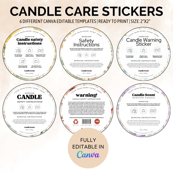 Candle Label Template - Etsy