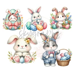 Easter Bunny Clipart Bundle, Easter Clipart, Easter Graphics, Easter ...