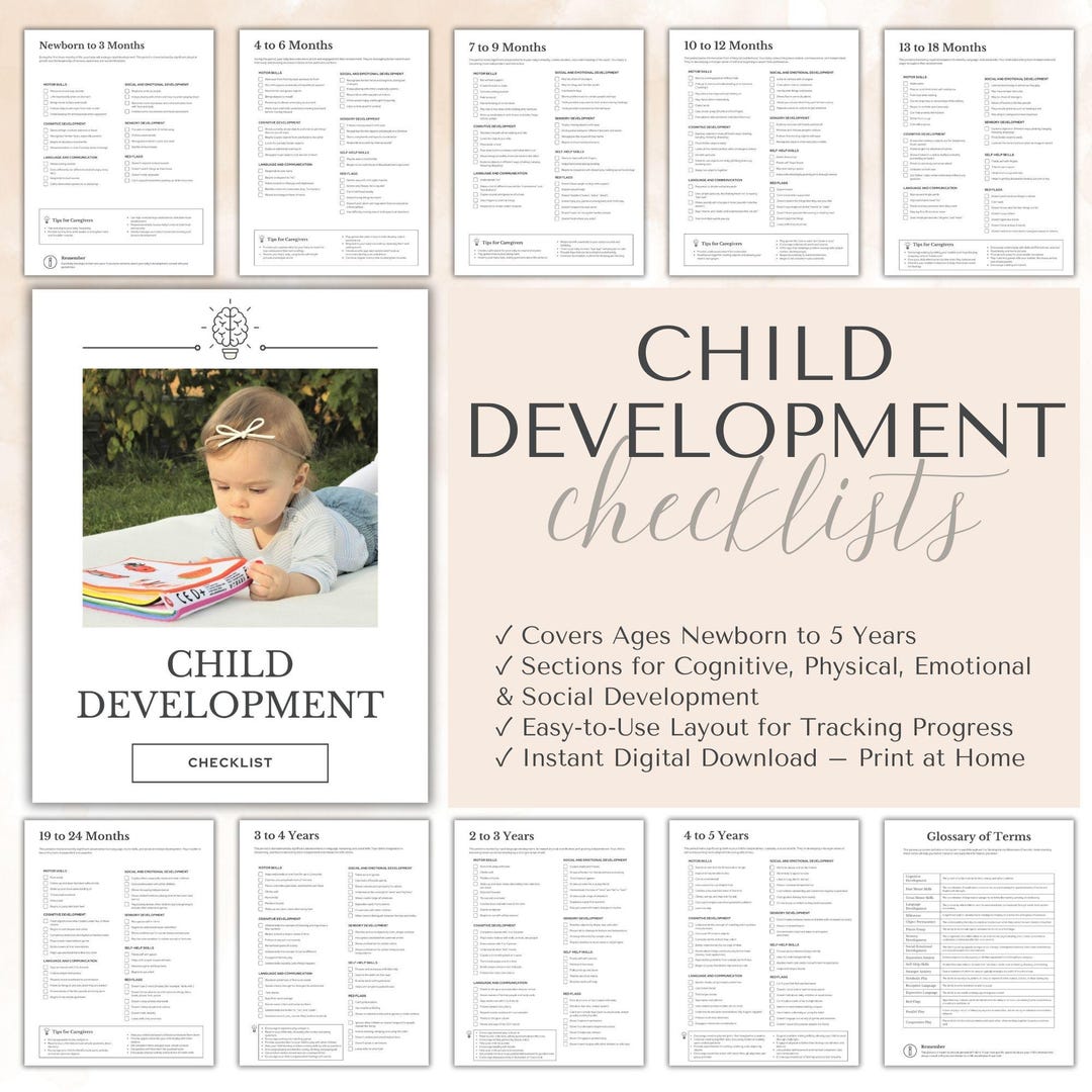 Children Development Printable Comprehensive Developmental Checklists ...