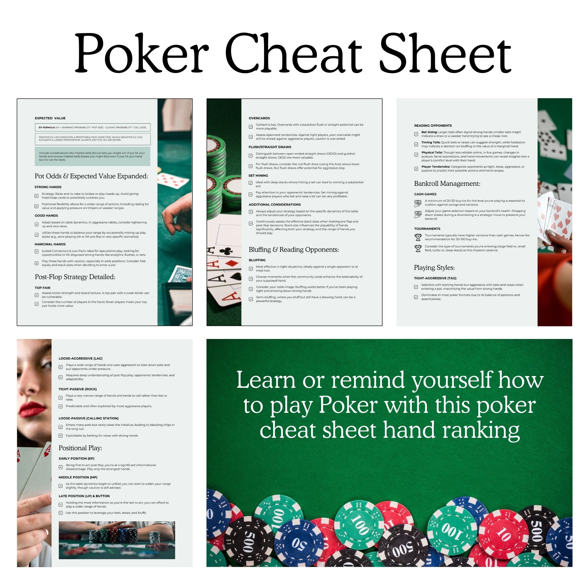 Poker Cheat Sheet, Texas Hold'em Hand Rankings, Poker Hand Rank Instant ... Poker Cheat Sheet, Texas Hold'em Hand Rankings, Poker Hand Rank Instant ...
