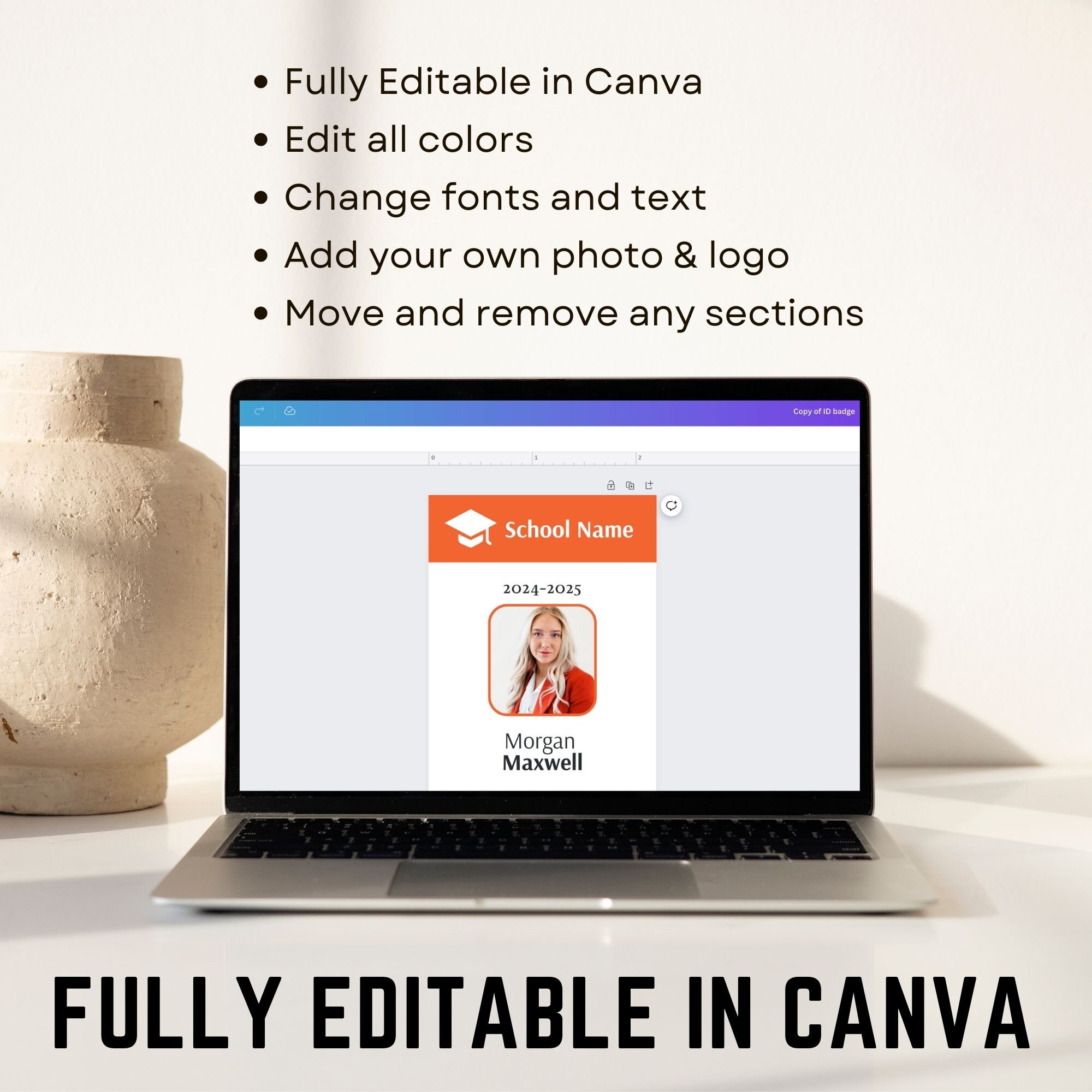 Custom Name Tag, Badge, ID Badge, ID Card, Name Badge, Photo ID Badge ...