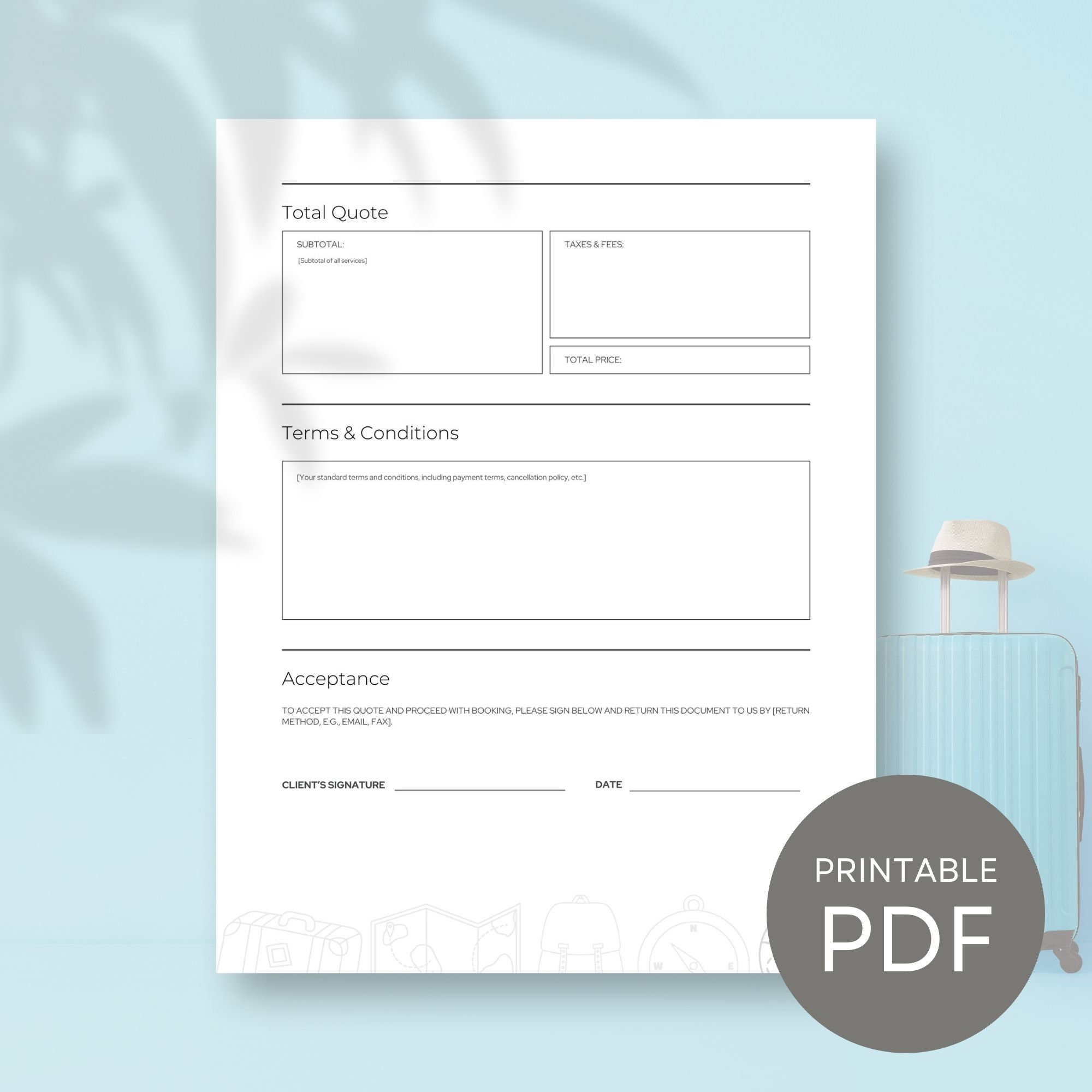 Travel Agent Client Intake Form, Travel Agency Forms, Client Travel ...