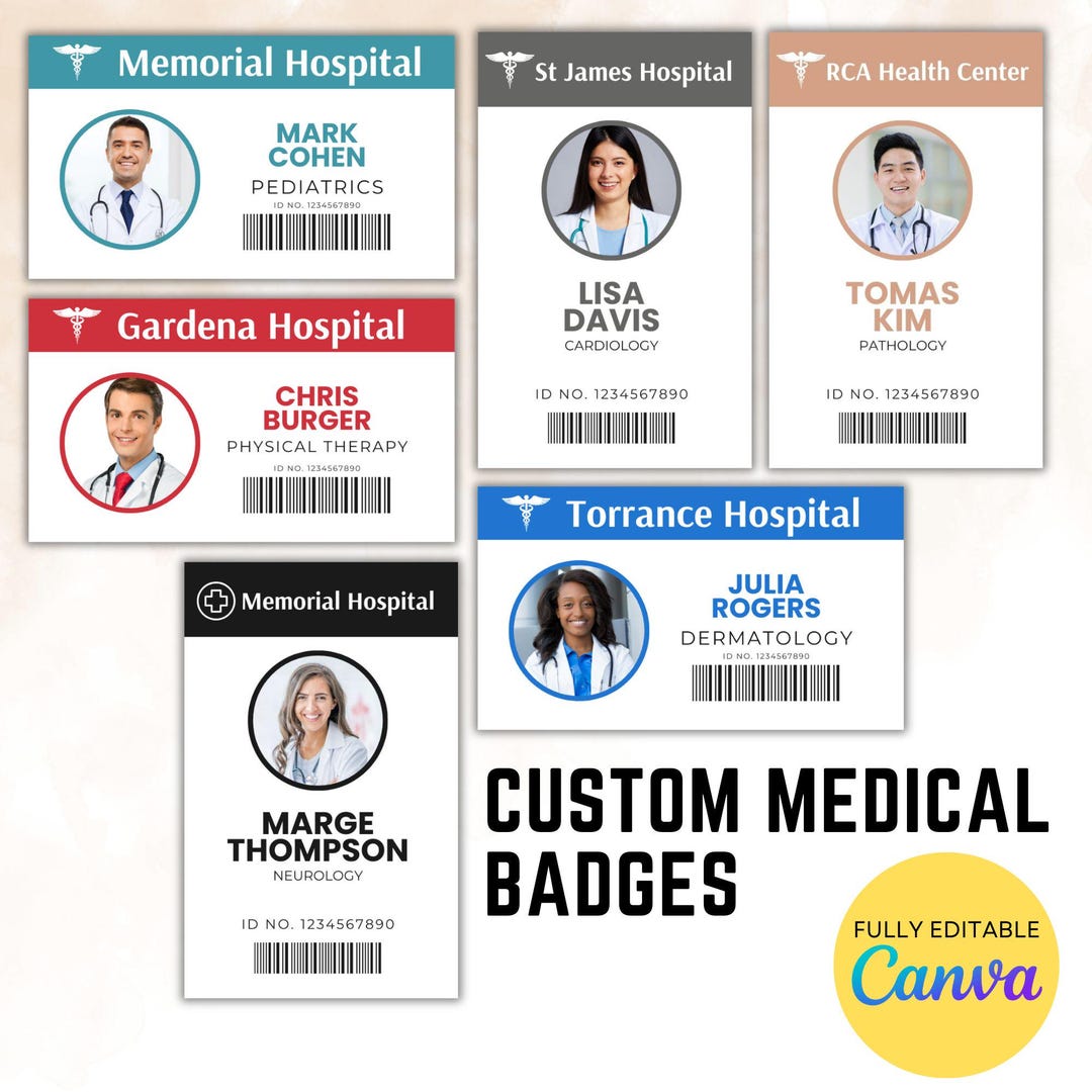 Printable Doctor ID Name Badge | Hospital Nurse Halloween Costume ...