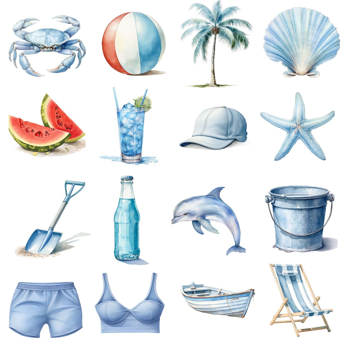 Beach PNG Bundle, Summer Clipart, Coastal Graphics, Beach Journal ...