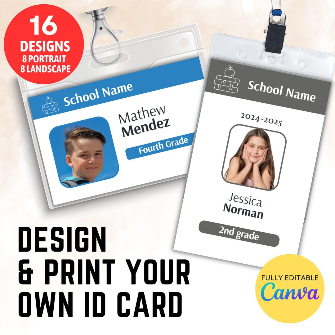 Teacher ID Card Template | Customizable Template | Custom Teacher ID ...