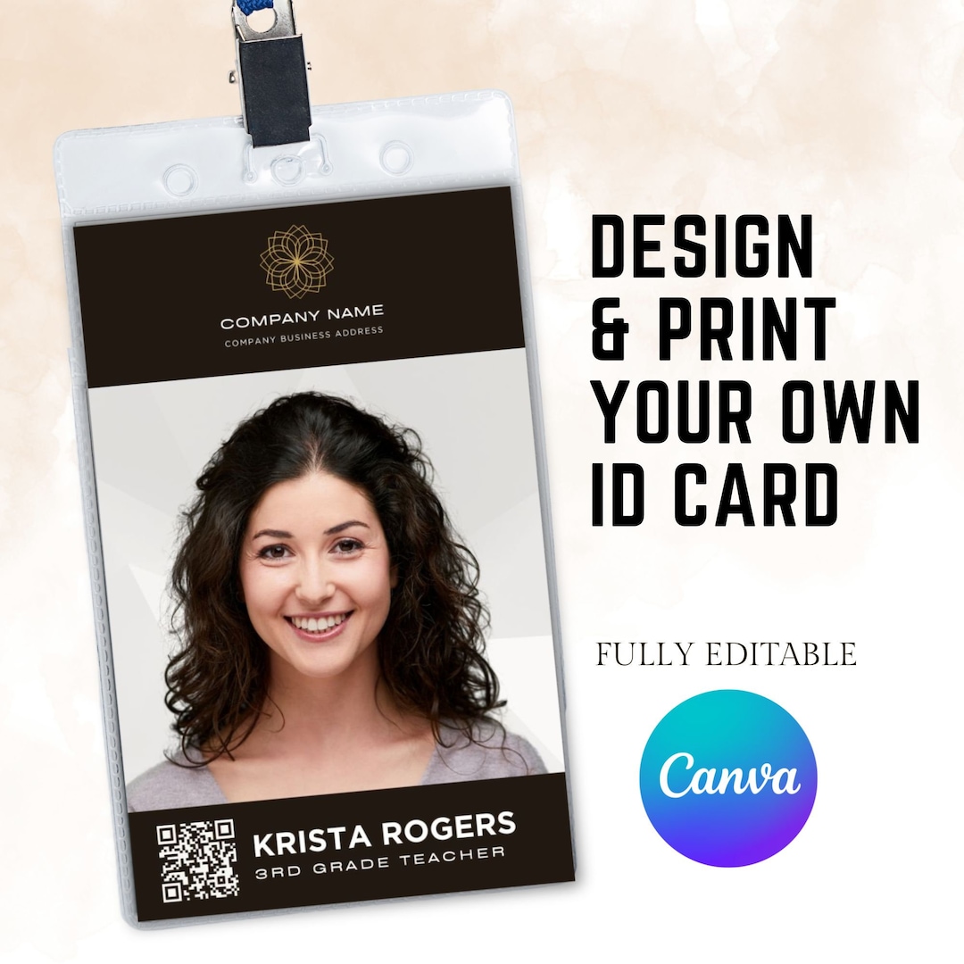ID Badge, Custom ID Badge, Custom ID Card, Id Card Template, Employee ...