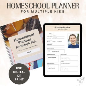 Homeschool Planner Multiple Kids, Schedule Template, Editable Home ...