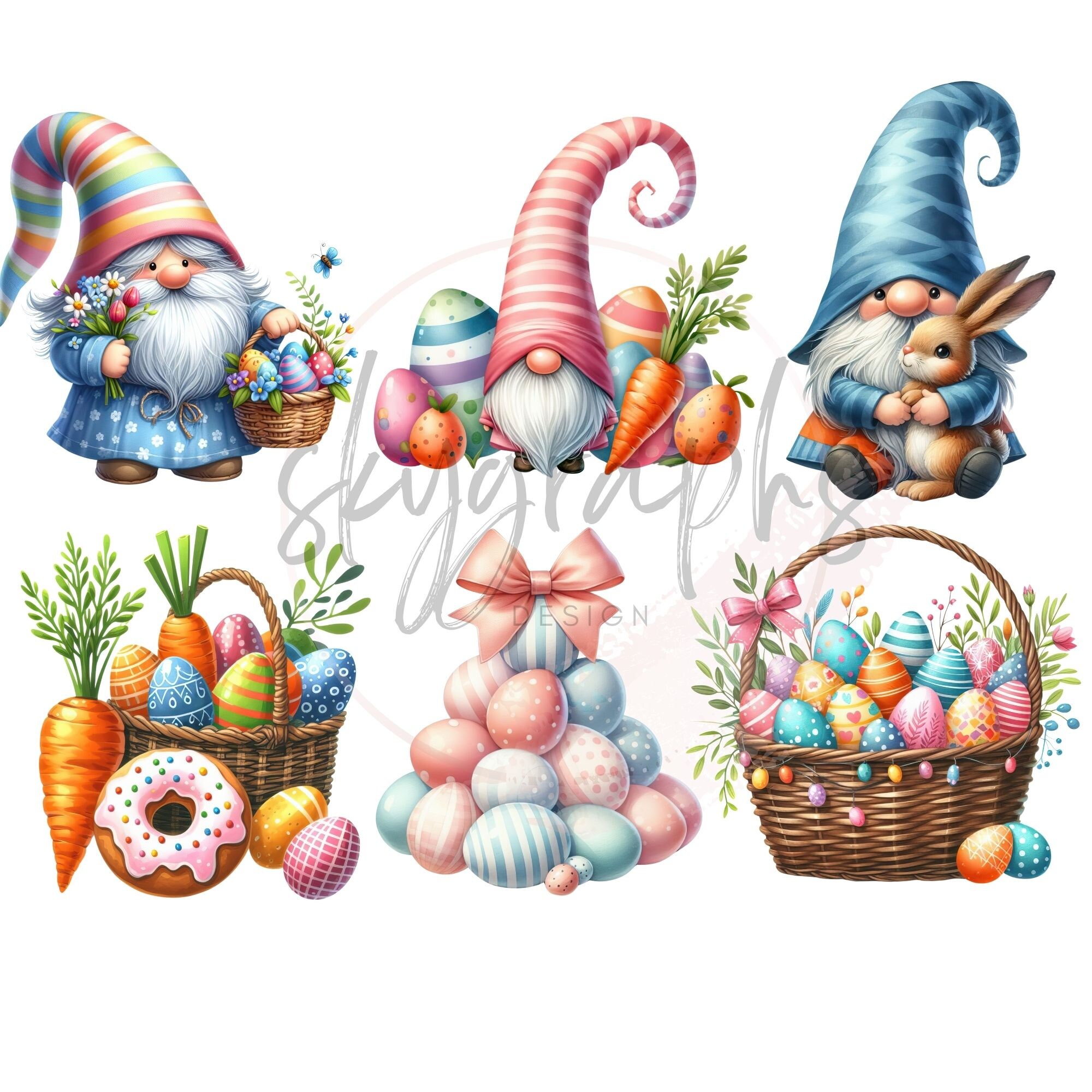 Easter Bunny Clipart Bundle, Easter Clipart, Easter Graphics, Easter ...