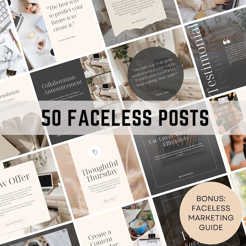 Faceless Instagram Posts Templates for Business Coaches Faceless ...