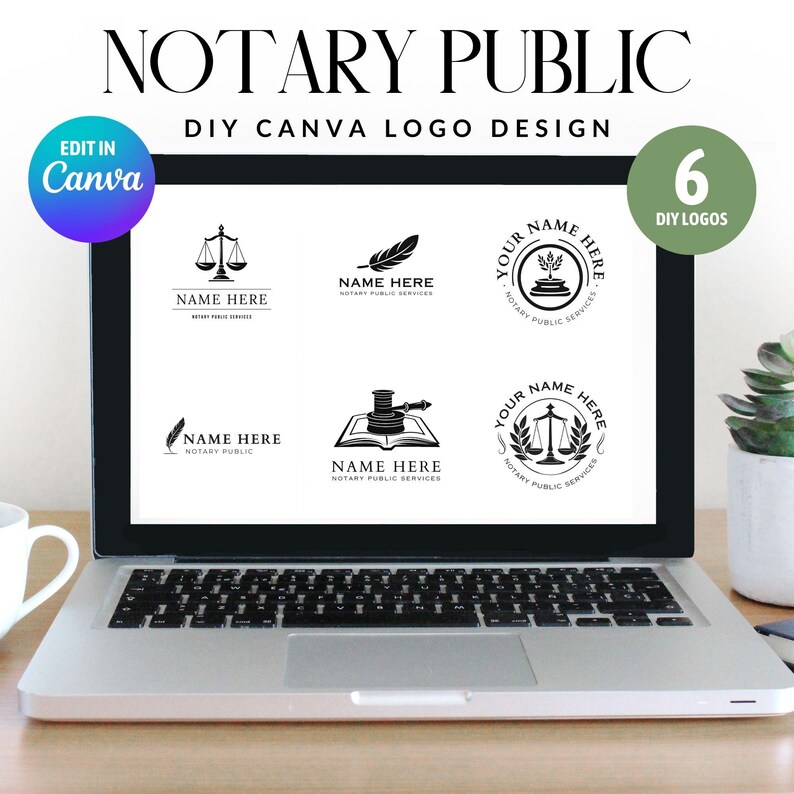 Notary Marketing Logo, Notary Logo Templates, Notary Public Service ...