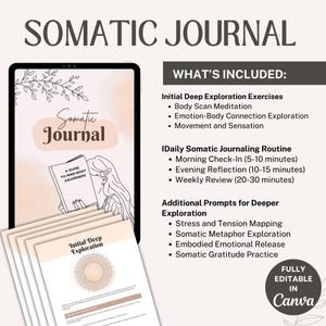 Somatic Journal INSTANT DOWNLOAD Canva Editable Somatic Therapy ...