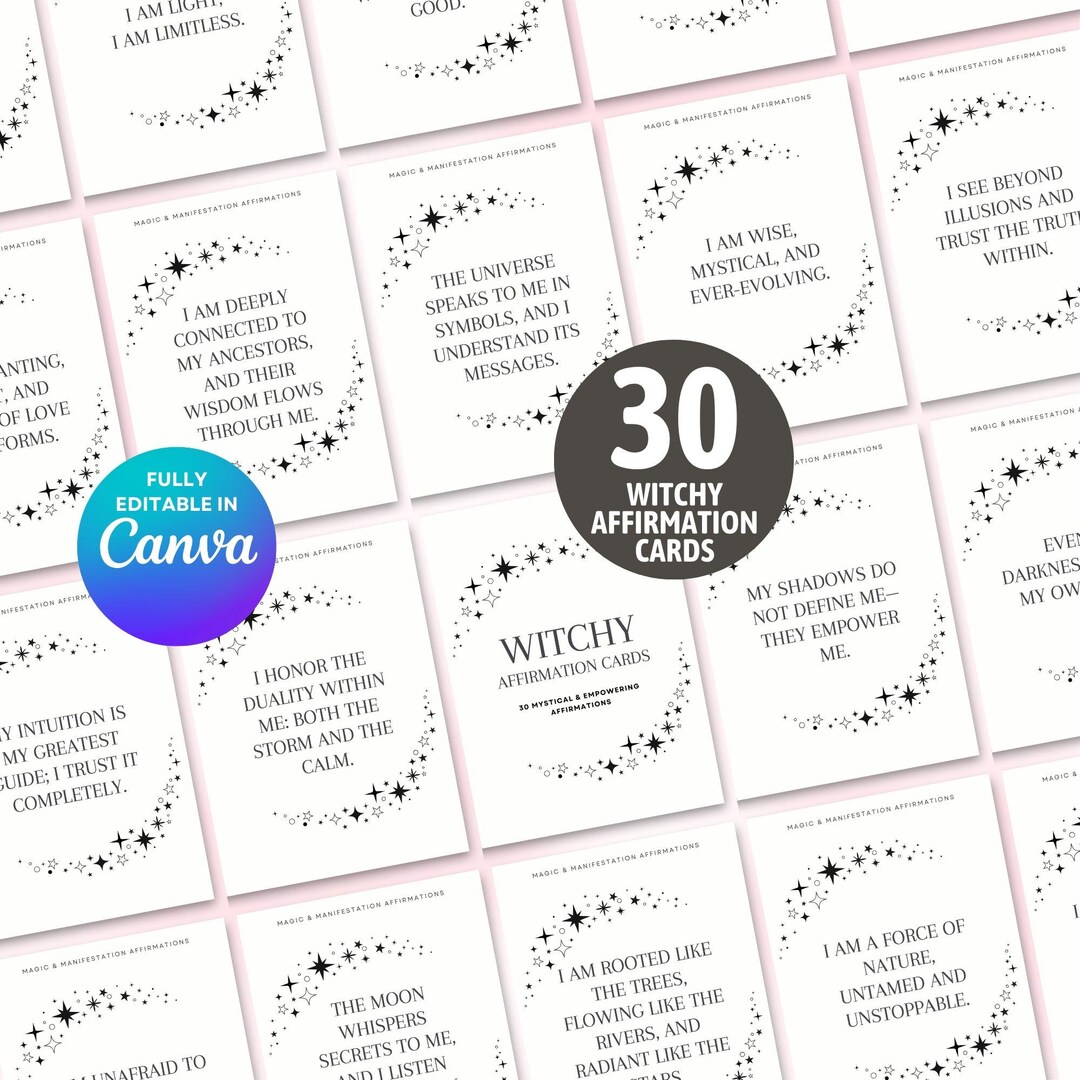 Affirmation Cards Printable Witchy Ostara Tarot Affirmation Card Png ...