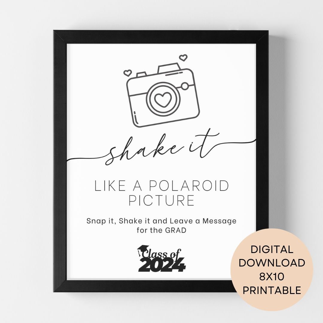 Photo Party Sign - Guest Book for Graduate Graduation Picture Table ...