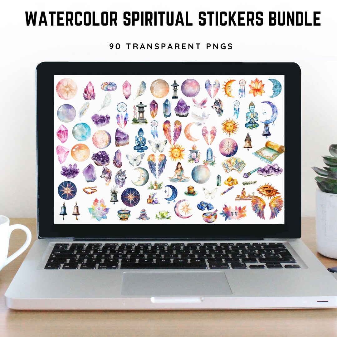 Mystical Moons Spiritual Digital Planner Stickers, Download Meditation ...