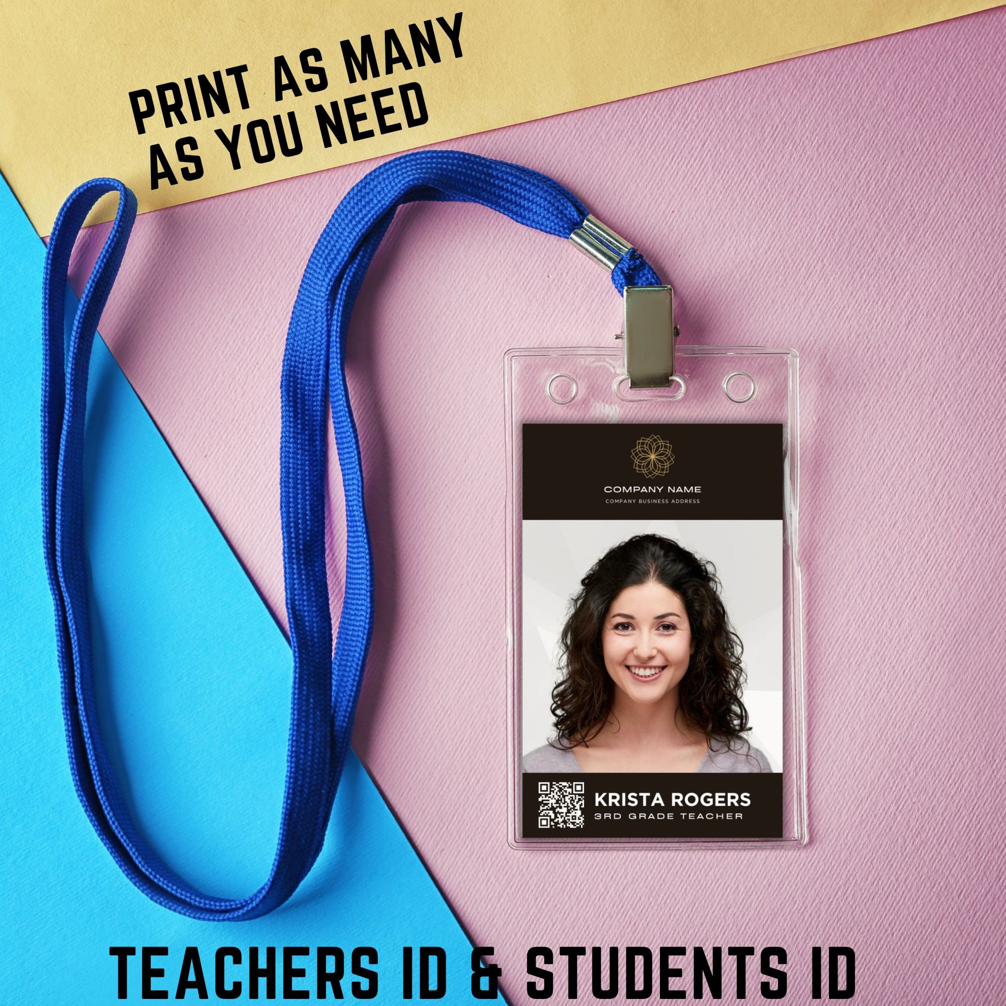 ID Badge, Custom ID Badge, Custom ID Card, Id Card Template, Employee ...