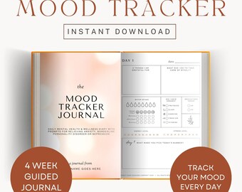 Mood Tracker Printable, A Year in Pixels, Mood Journal, Emotion Tracker ...