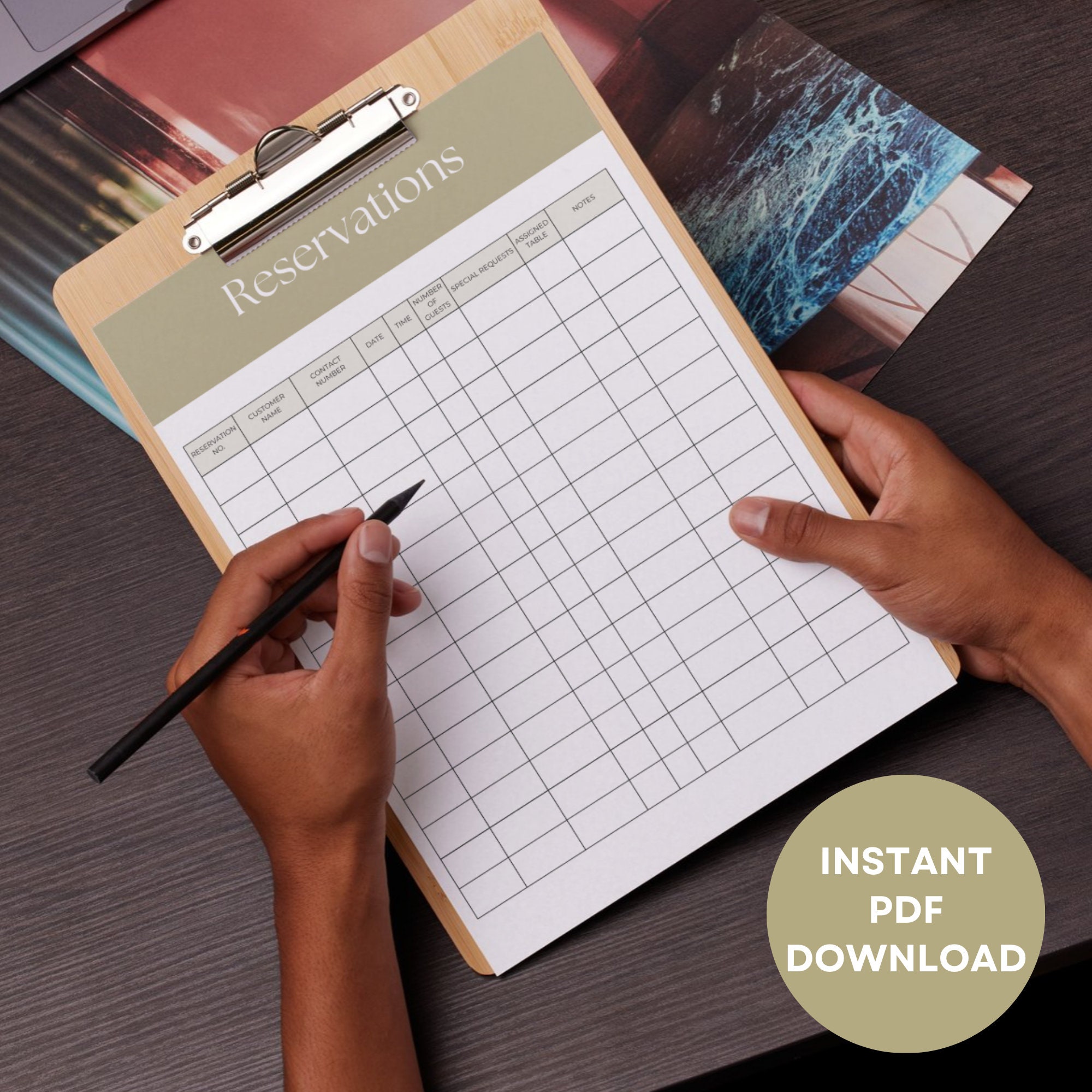 Printable Table Reservation List. Restaurant Table Reservation Form ...