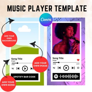 20 Spotify Music Player Template Canva, Album Song Cover, Canva Frame ...