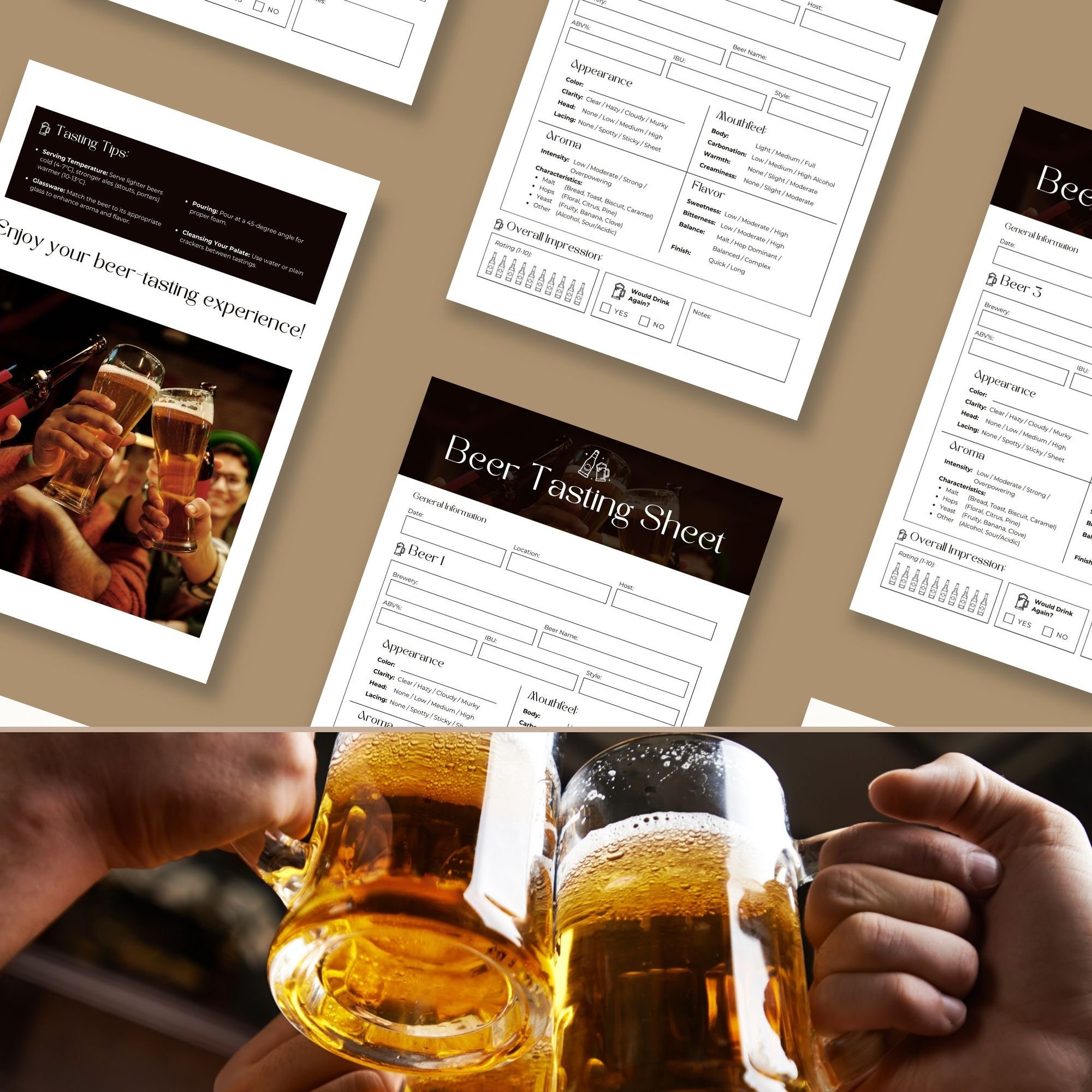 Beer Tasting Printable Guide Beer Tasting Score Sheet Beer Scoring Brew ...