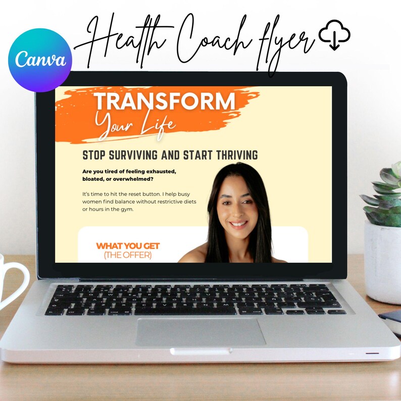 Nutrition Coach Flyer Template Canva Editable | Wellness Coach ...