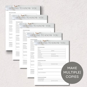 Get to Know Me Printable, Work Exchange Gift, Editable Survey, All ...