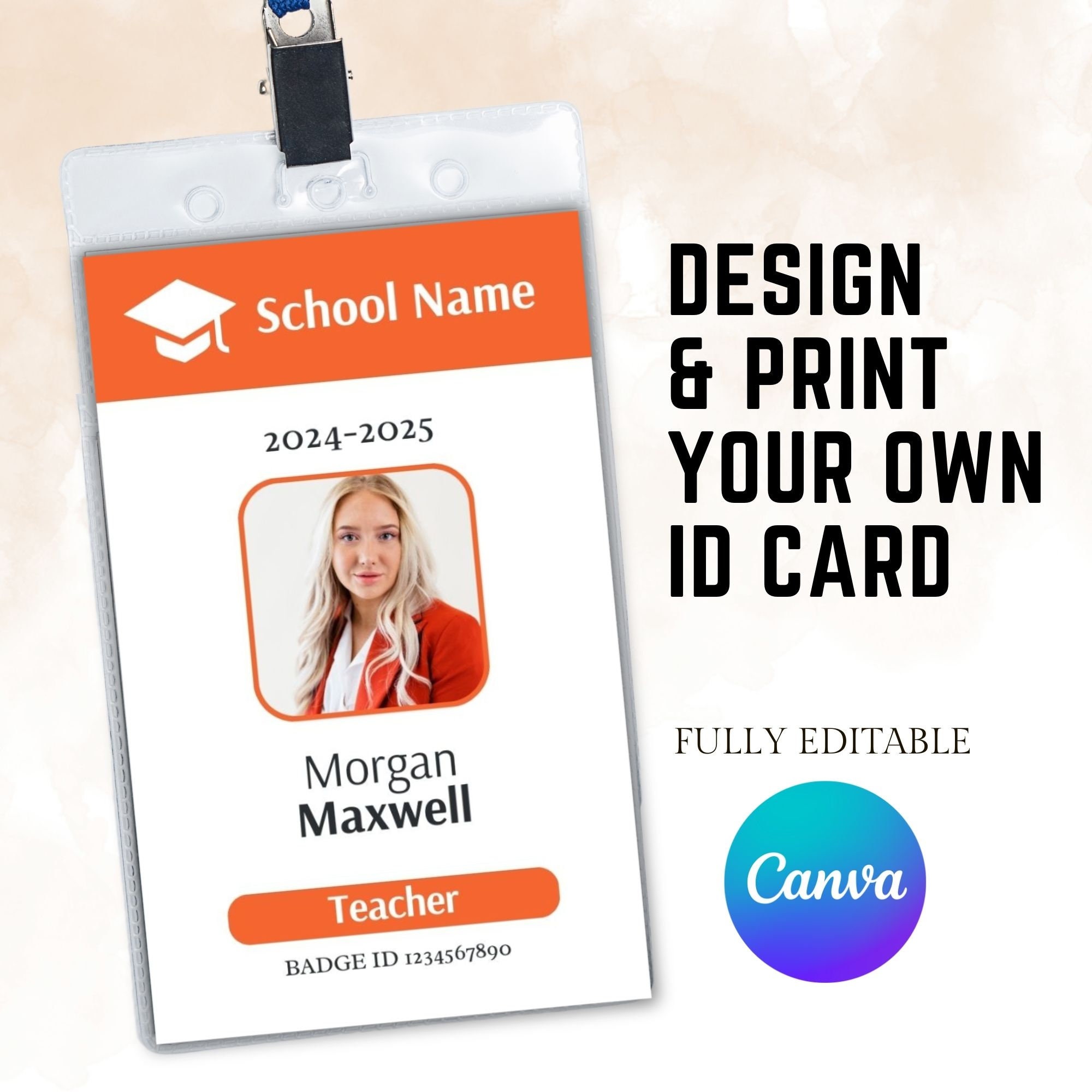 Custom Name Tag, Badge, ID Badge, ID Card, Name Badge, Photo ID Badge, Employee Badge, Work ...