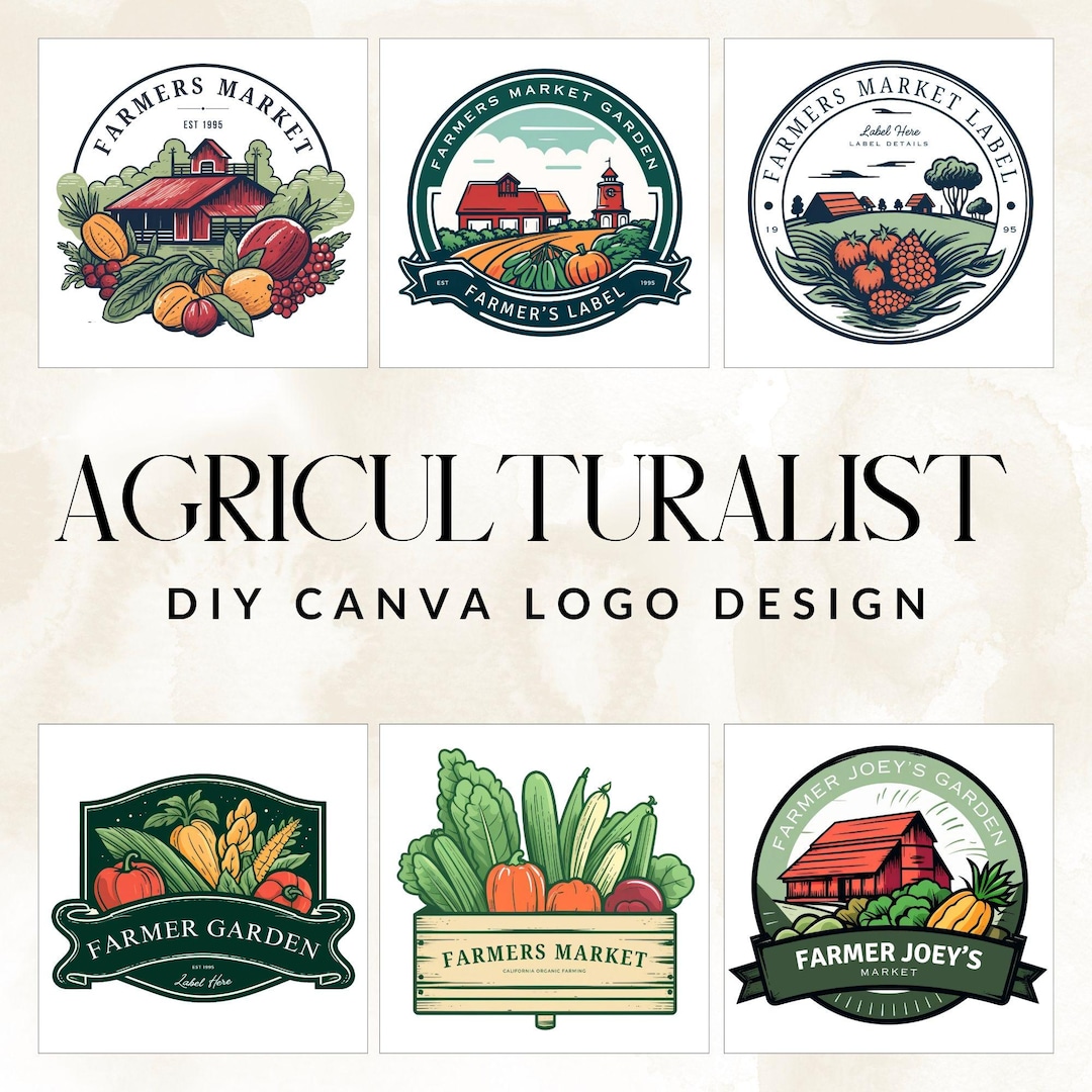 Agriculturalist Logo Design Canva 6 Customizable Farmer Logos Farm Logo ...