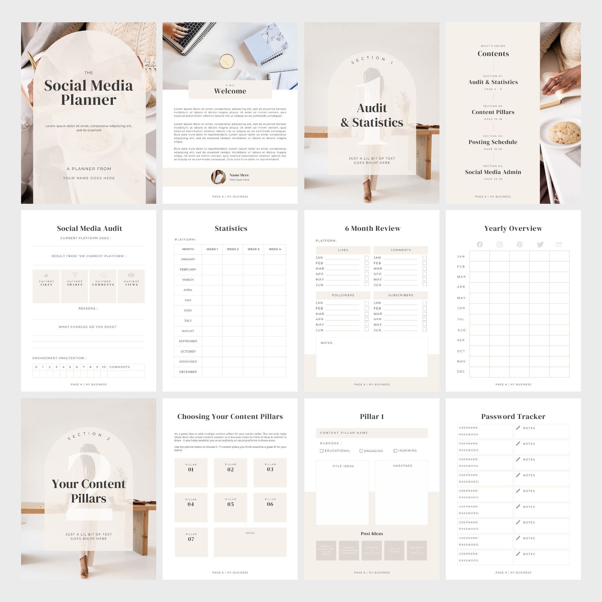 Complete Social Media Planner and Calendar | Yearly Content Planning ...